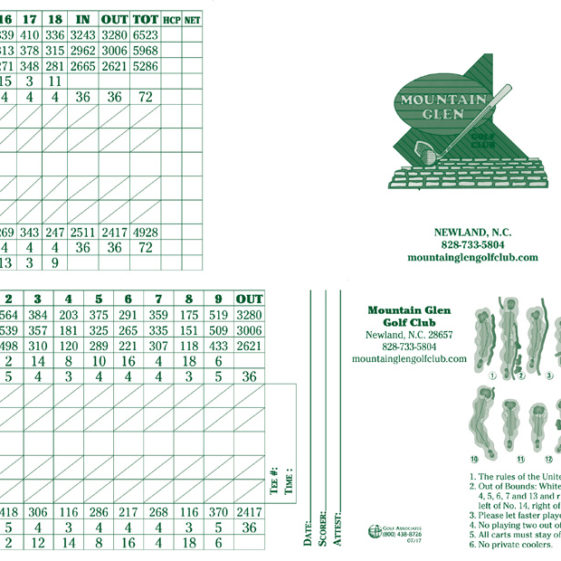Hole Diagram Scorecards – Golf Associates
