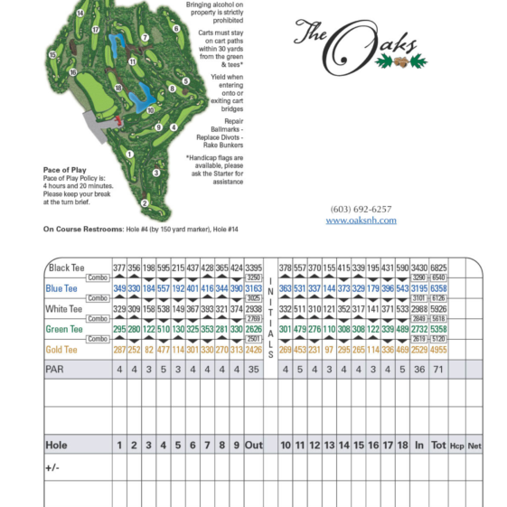 18 Hole Scorecards – Golf Associates