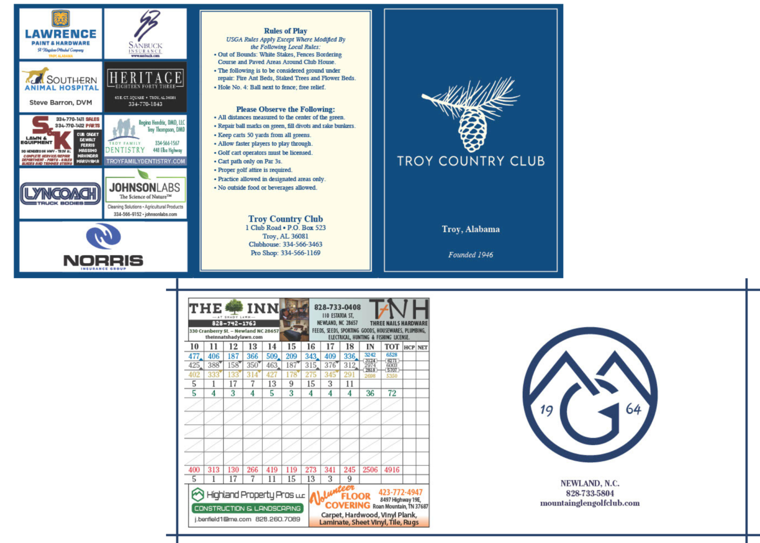 Golf Associates – Golf Scorecard, Rack Card, Yardage Card and Pin ...